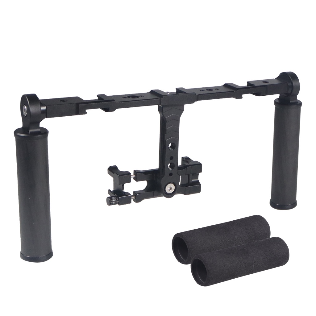 BGNing Carbon Fiber Handgrip Dual Handle Mount Bracket for Mobile Phone ...