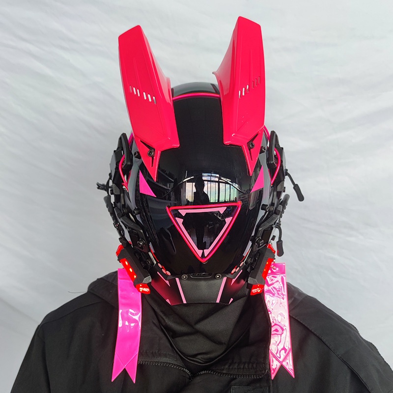 Cyberpunk LED Mask cosplay Mask Technology Helmet Party Mask Black ...