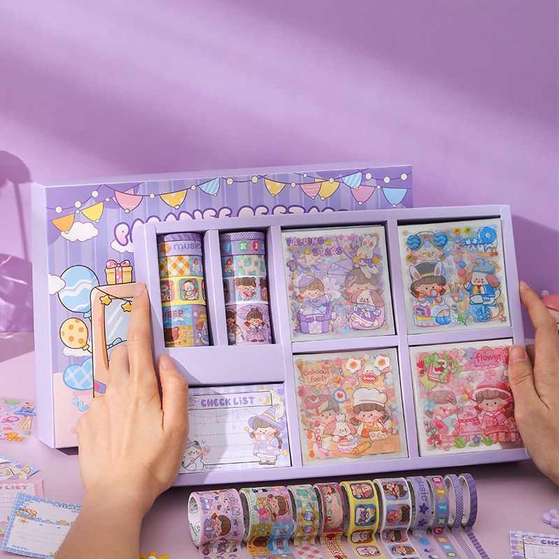 Imoda 100 160pcs Sticker T Box Set Cute Cartoon Sticker Washi Tape