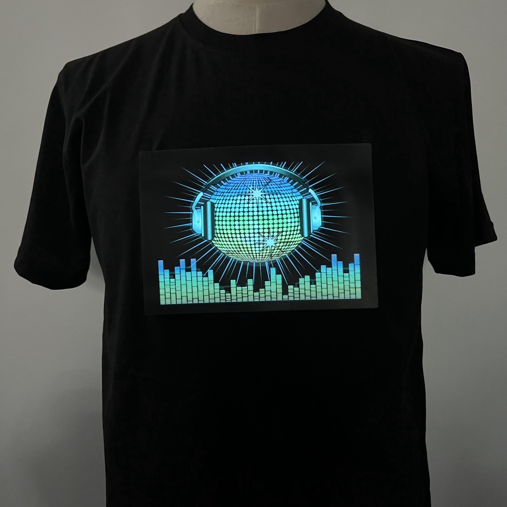 Funny wireless T-shirt men's party disco sound activated T-shirt ...