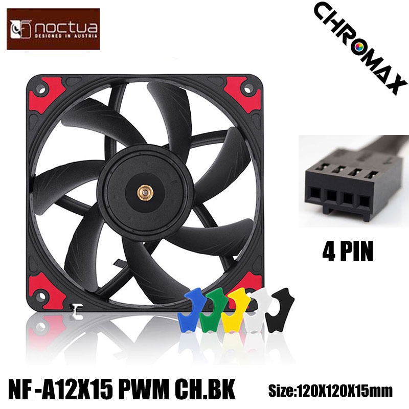 NOCTUA NF-A12x15 PWM Black 12cm Fan 4Pin PWM Fan/15mm Thickness/CPU Fan/Chassis Cooling Fan ...