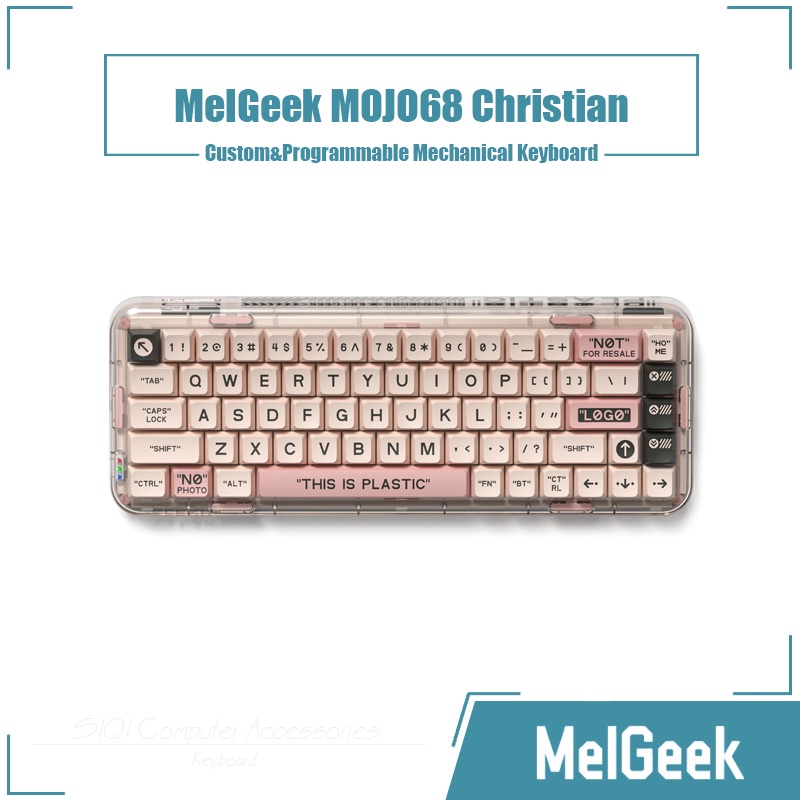 MelGeek MOJO68 Christian See-through, Custom&Programmable Mechanical ...
