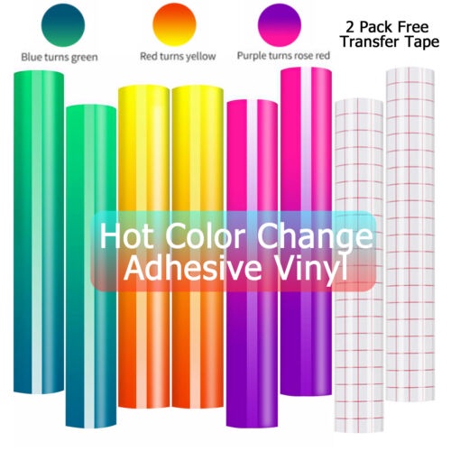 HTVRONT 8pcs Hot Color Changing Adhesive Vinyl Sheets 30cm X 25cm ...