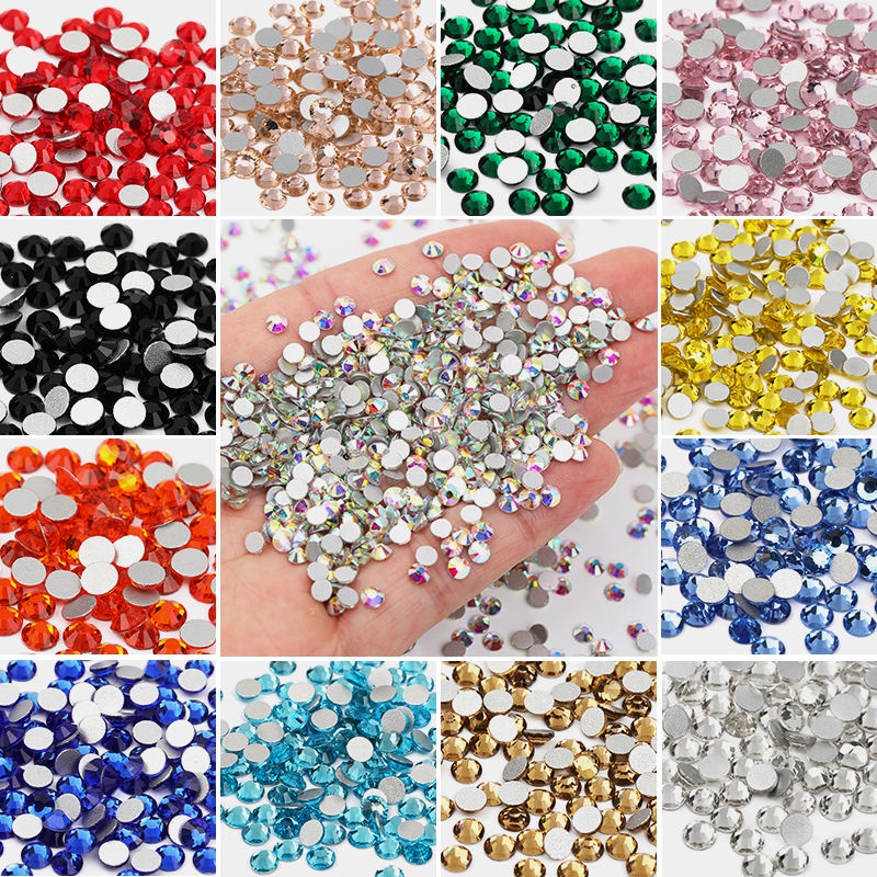 SS6/2mm Glass Strass Crystal Stones Non Hot Fix Flatback Nail Art ...