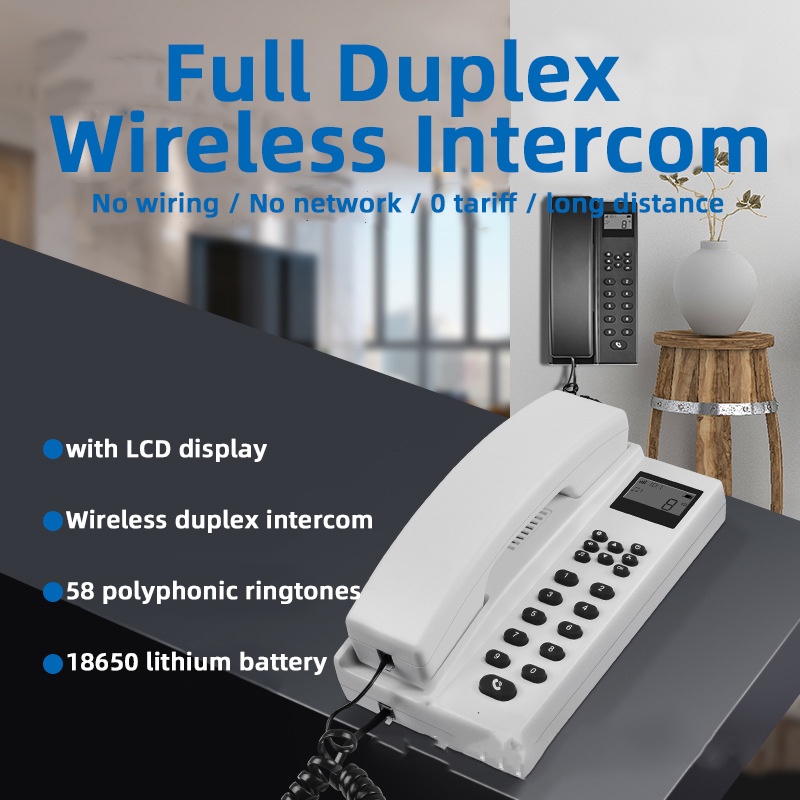LCD display Telephone Intercom, 433Mhz Wireless Intercom System Calling ...