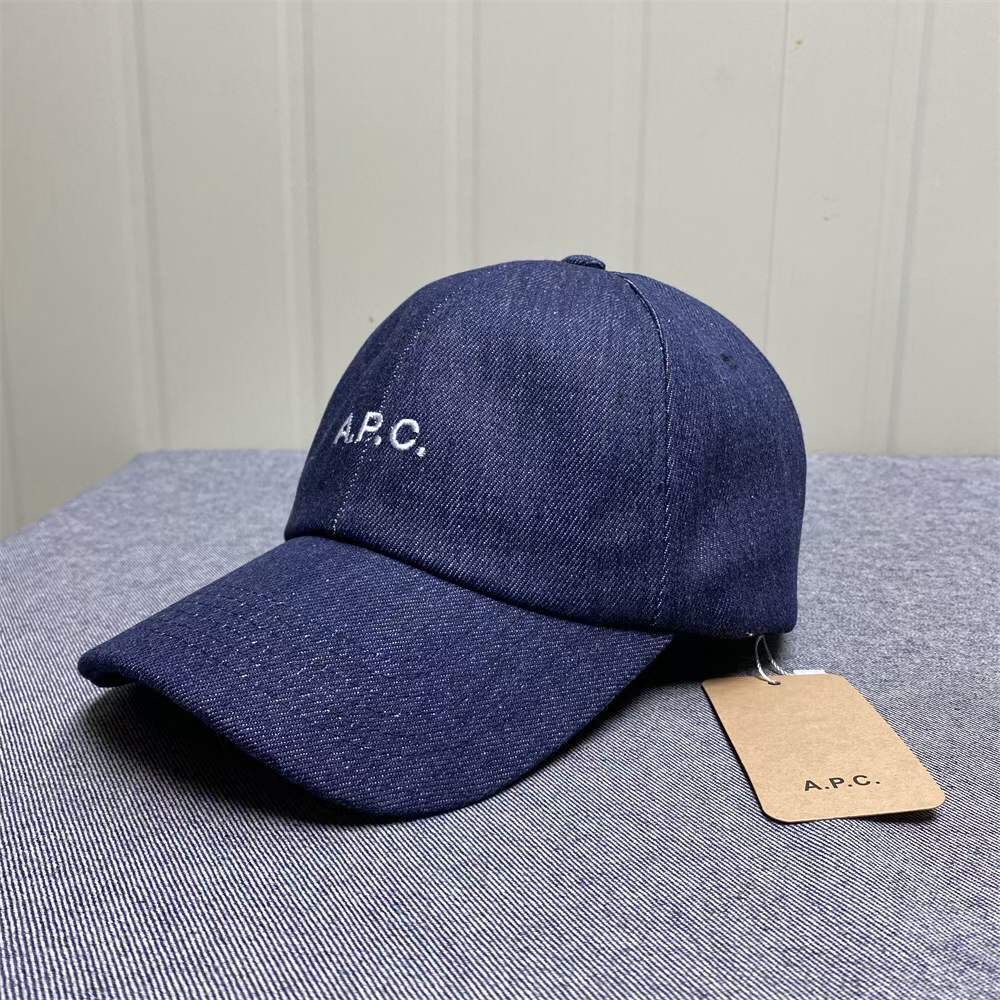 APC logo embroidery navy denim baseball cap | Shopee Philippines