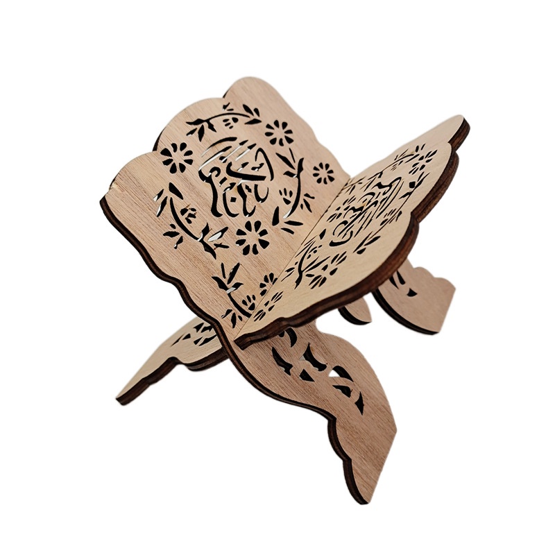 Wooden Quran Holy Book Shelf Eid Mubarak Ramadan Decoration Islamic ...