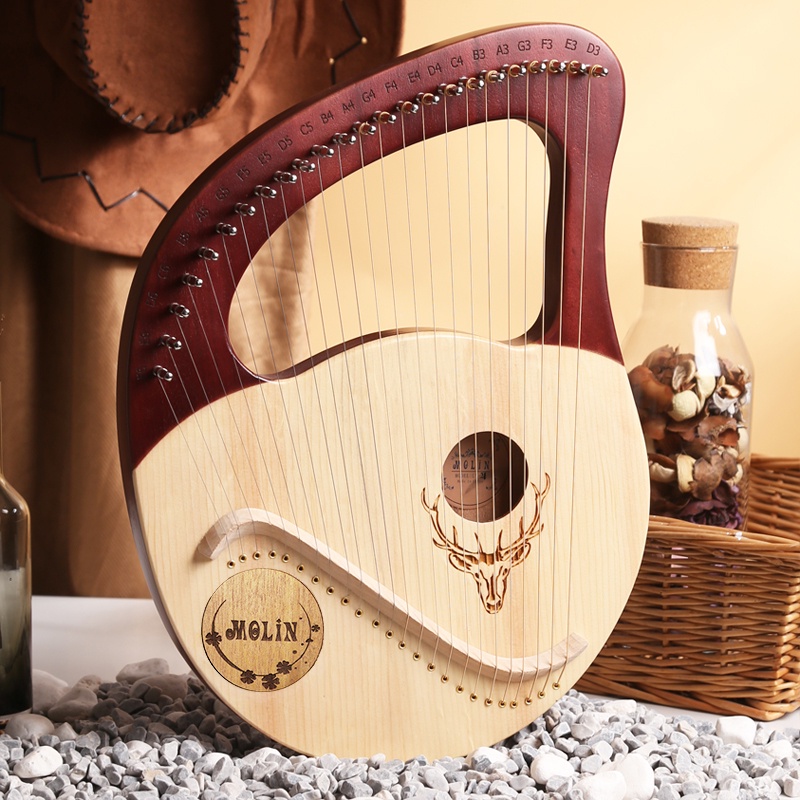 lyre 24-string beginner lyre 24-string harp lyre small portable musical ...