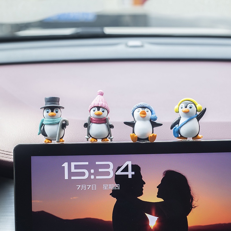 Creative Car Interior Decorations Center Control Cute Cartoon Penguin ...