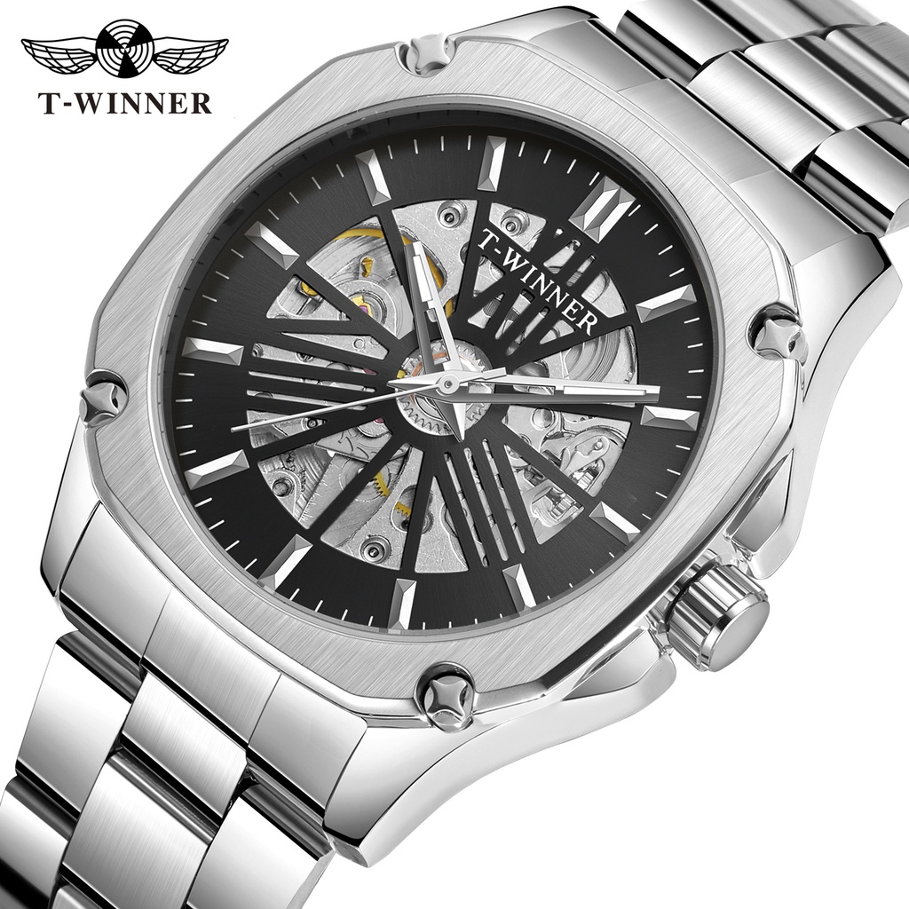 WINNER watch mechanical top brand men's automatic watch gold hollow ...