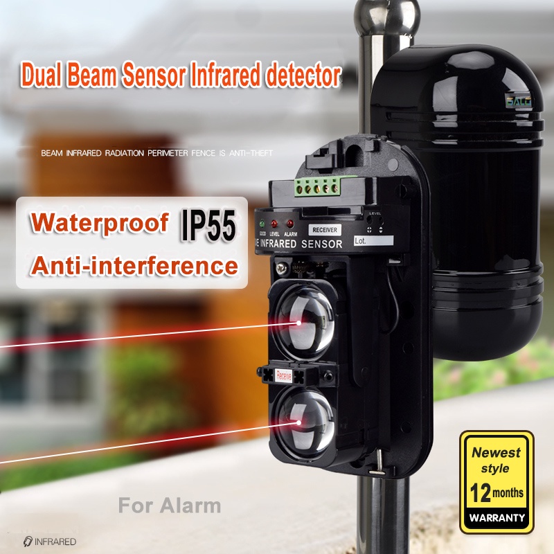 Waterproof Dual Beam Sensor Active Infrared Intrusion Detector IR 10m ...