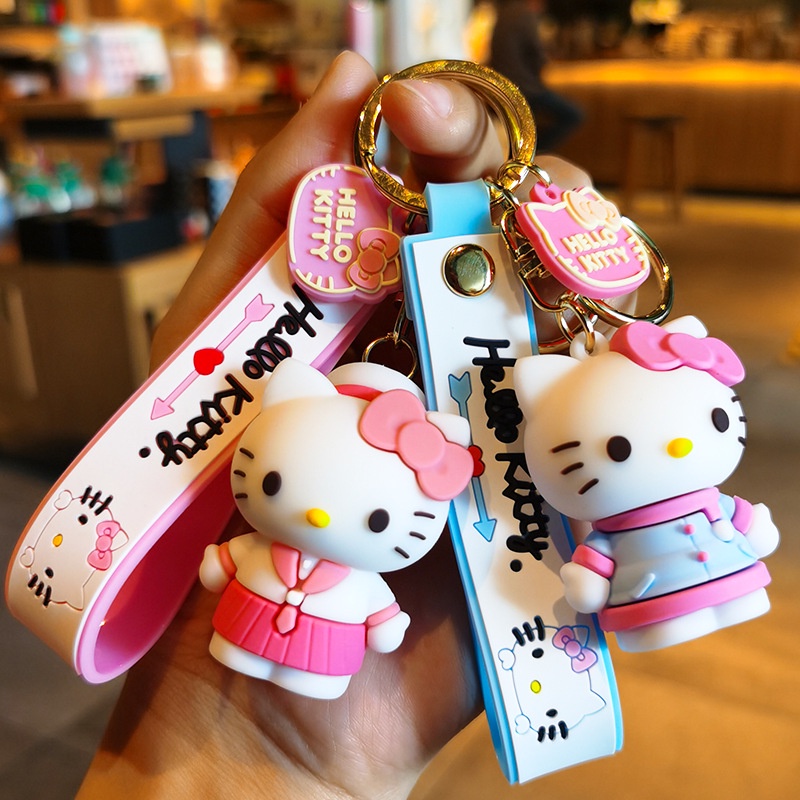 Cartoon Cute HelloKitty Keychain Hello Kitty Bag Pendant Summer Dress Up Series Girl Accessories ...
