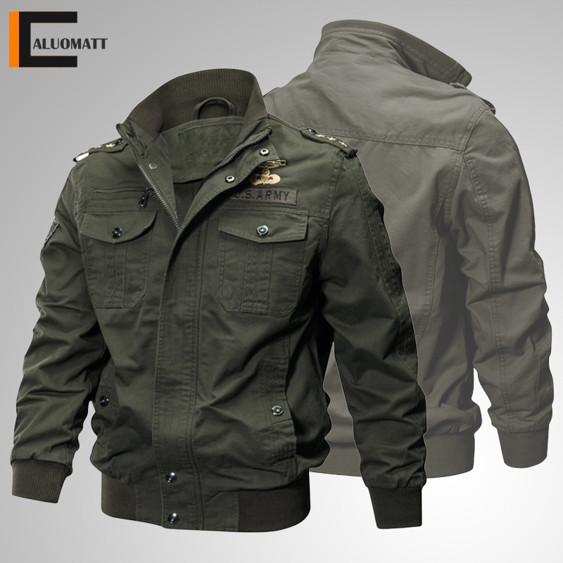 2023 New Men's Military Tactical Jackets Casual Zipper Army Pilot Pilot ...