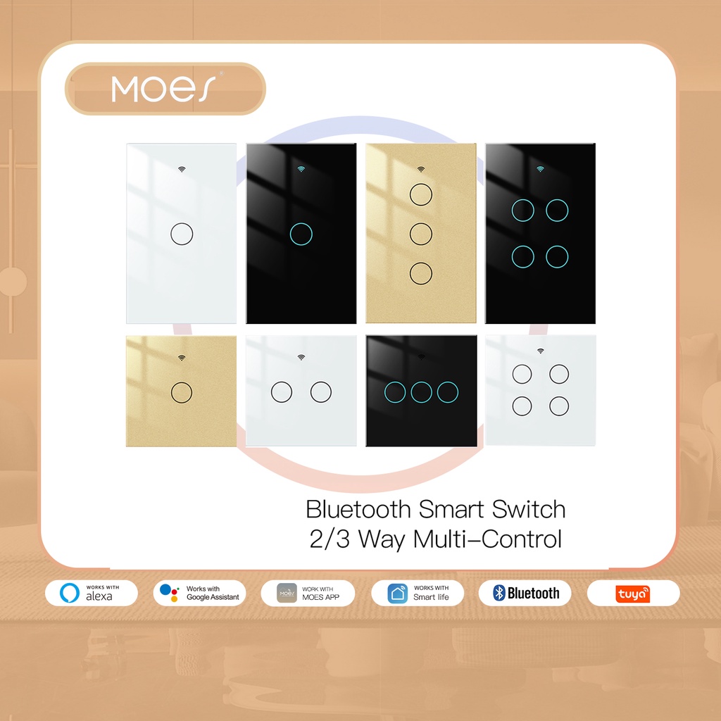 Smart Light Switch 2/3 Way Bluetooth Multi Control Association Sig Mesh ...