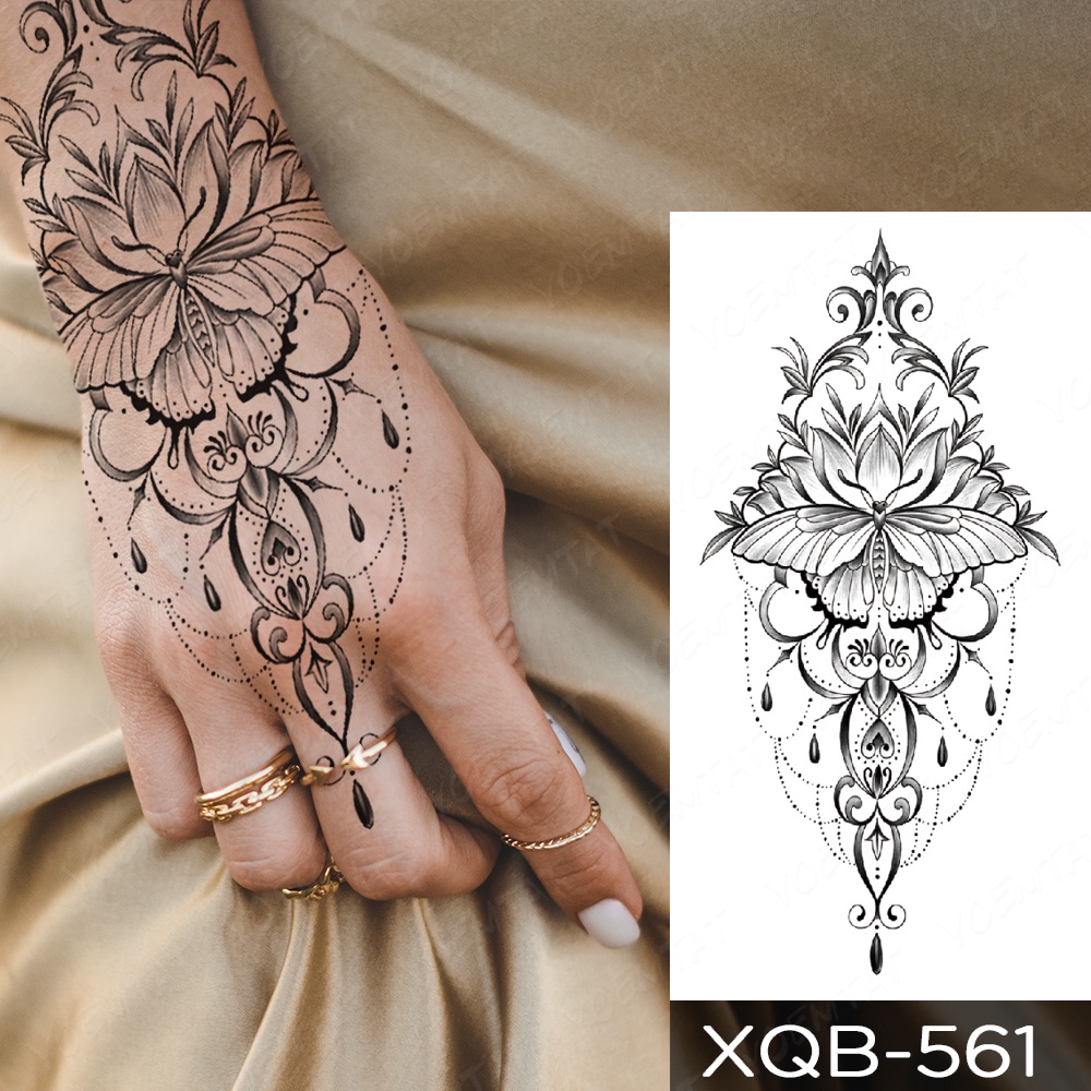 Waterproof Temporary Tattoo Sticker Henna Mehndi Totem Flash Tatto ...