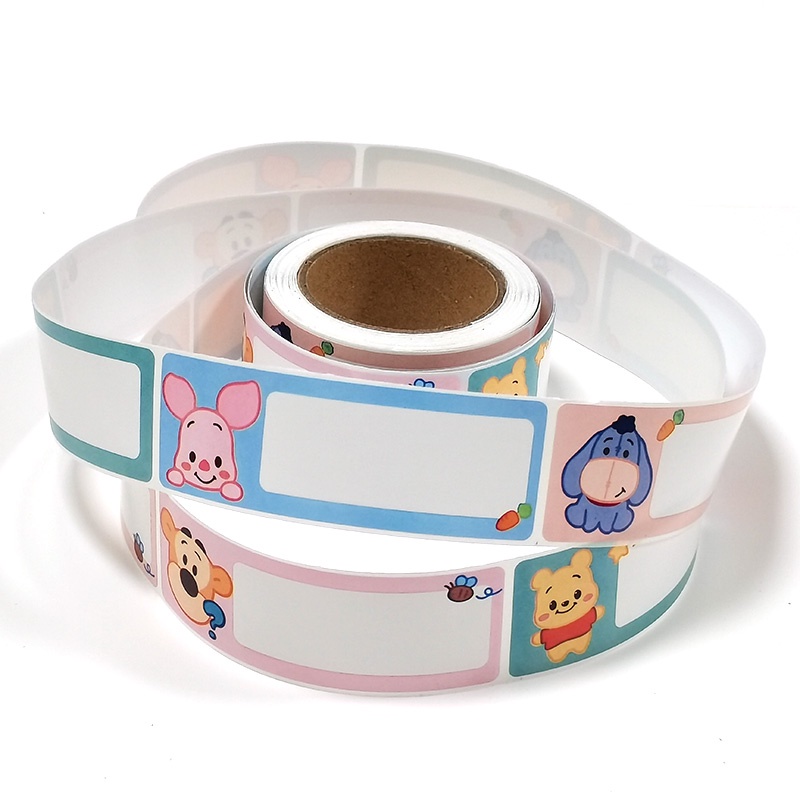 120 Pcs/Rolls Rectangle Cute Cartoon Name Stickers School Students ...