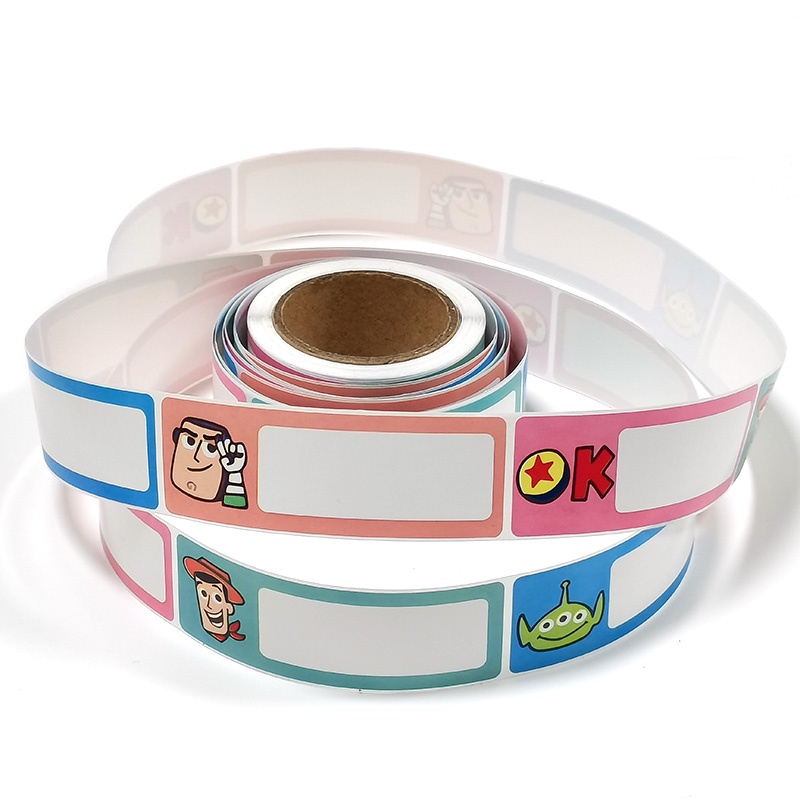 120 Pcs/Rolls Rectangle Cute Cartoon Name Stickers School Students ...
