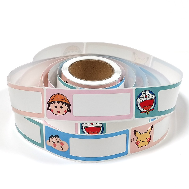 120 Pcs/Rolls Rectangle Cute Cartoon Name Stickers School Students ...