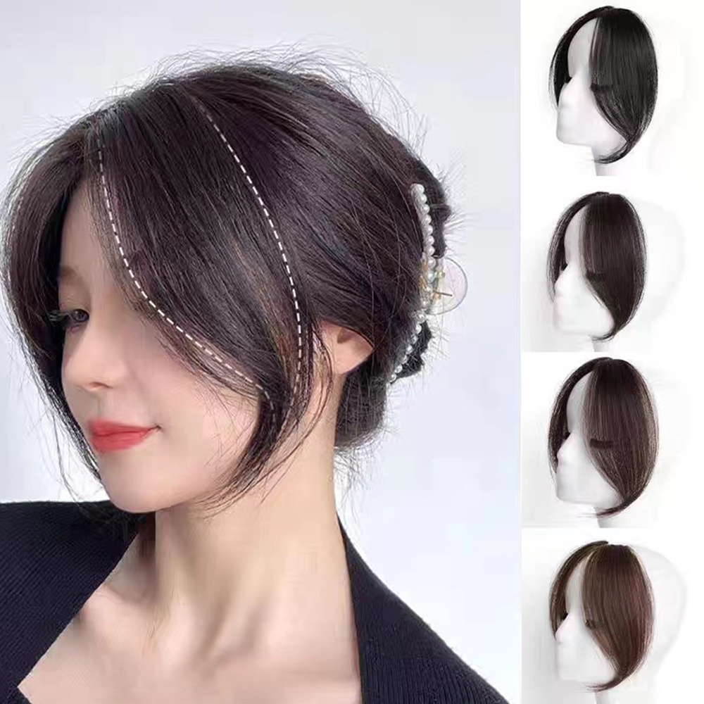 2pcs Simple Style Eight Character Bangs Women Wig Women's Full Length ...