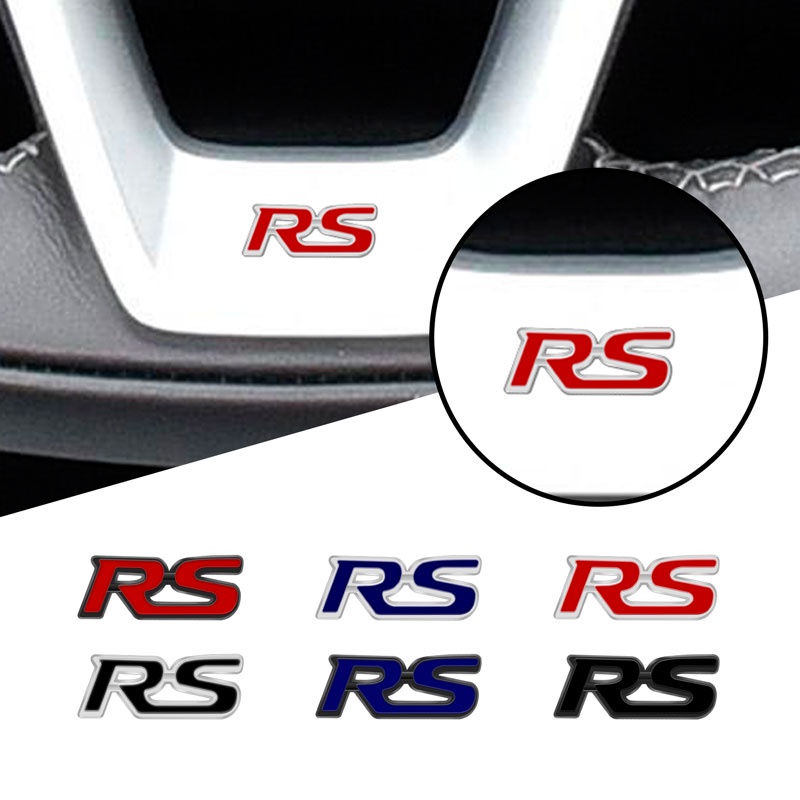 Car Interior Small Metal Sticker RS Logo Car Steering Wheel Emblem ...