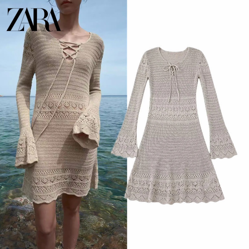 Zara 3655~Women's New Style Jacquard Mesh Cloth Knitted Dress 5802064 ...