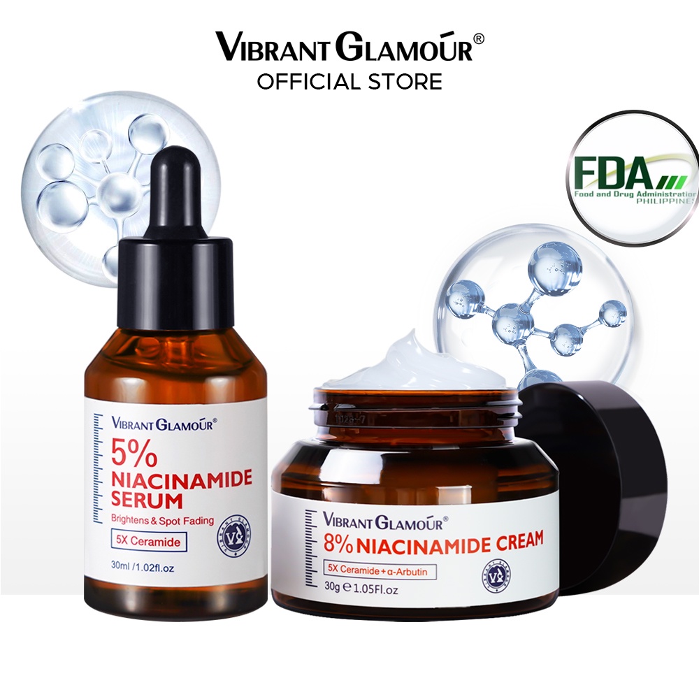 VIBRANT GLAMOUR 8% Niacinamide Whitening Face Cream 5% Niacinamide ...