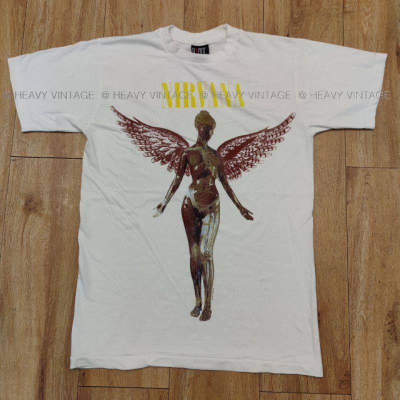 NIRVANA IN UTERO 1993 Band Shirt Pattern Angel Wing T-Shirt | Shopee ...