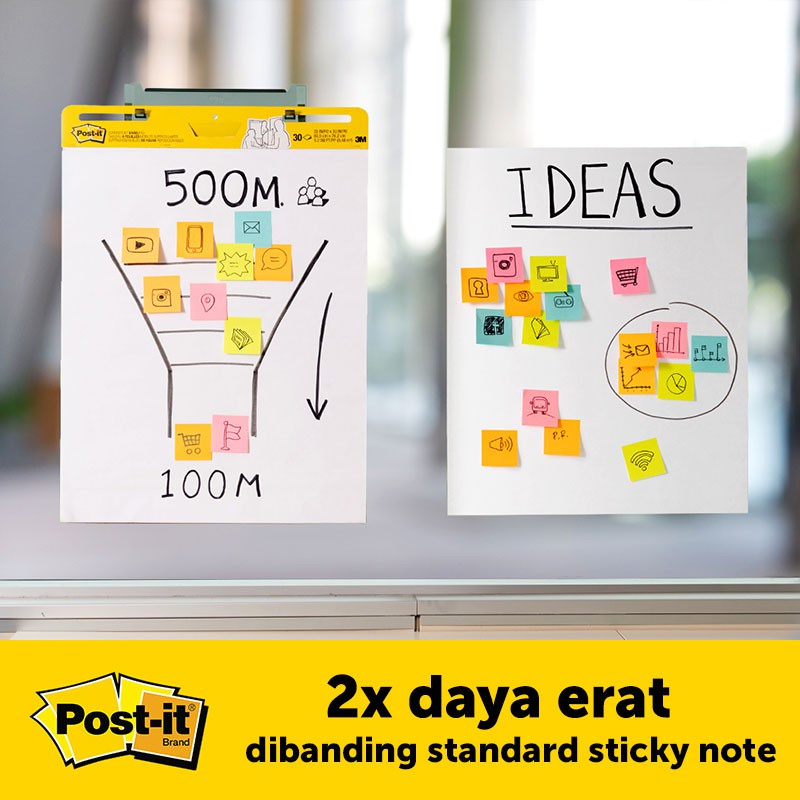 3M Post-It Sticky Flip Chart Paper 63.5 X 76.2 Cm 30 Sheets Super ...