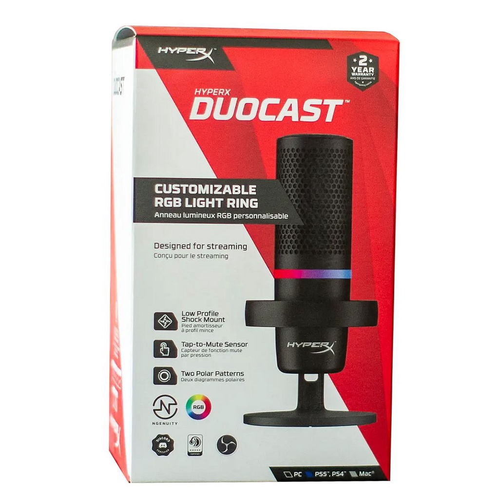 HyperX DuoCast USB Microphone - RGB Lighting (Black) for PC, PS5, PS4, Mac | Shopee Philippines