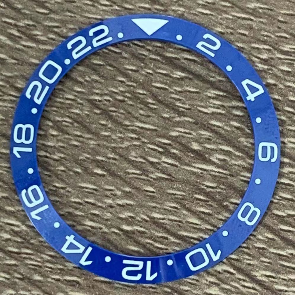 Replacement Ceramic Bevelled Bezel Insert Watch Ring for 40mm GMT Watch ...