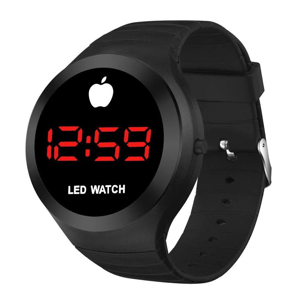 New LED Electronic Watch Round Apple LED Electronic Watch Male Female ...