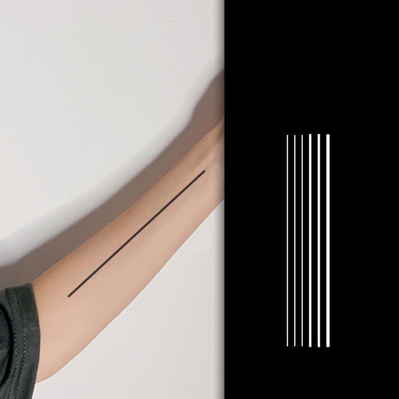 Black Stripe Waterproof Temporary Tattoo Stickers Male Arm Streak Line ...