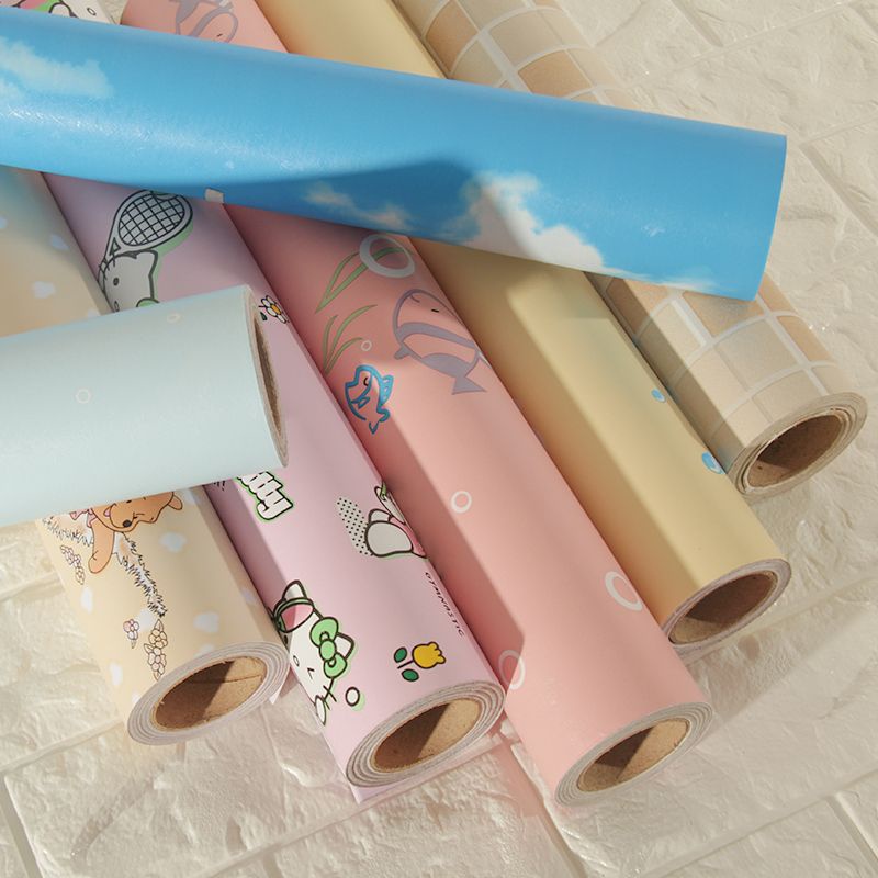 Pvc Cute Cartoon Wallpaper Stickers Self-Adhesive Bedroom Decoration ...