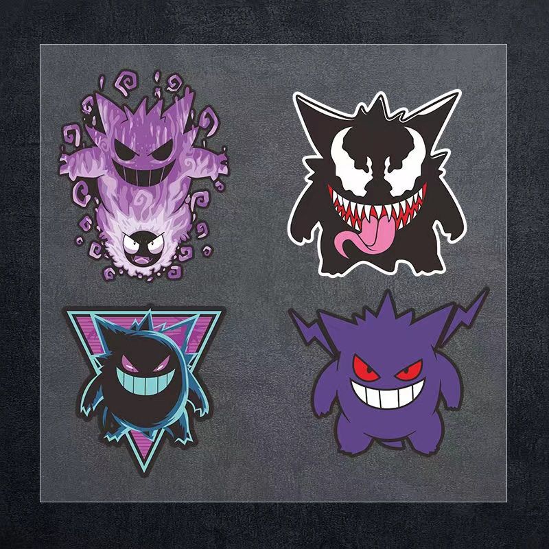 Cute Pokémon Little Gengar Anime Car Sticker Motorcycle Electric Car ...