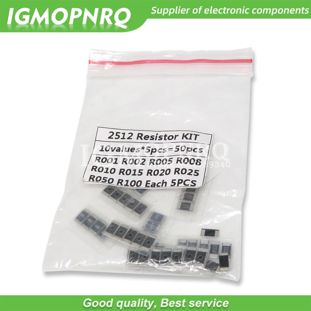 50PCS Alloy resistance 2512 SMD Resistor Samples kit ,10 kindsX5pcs ...