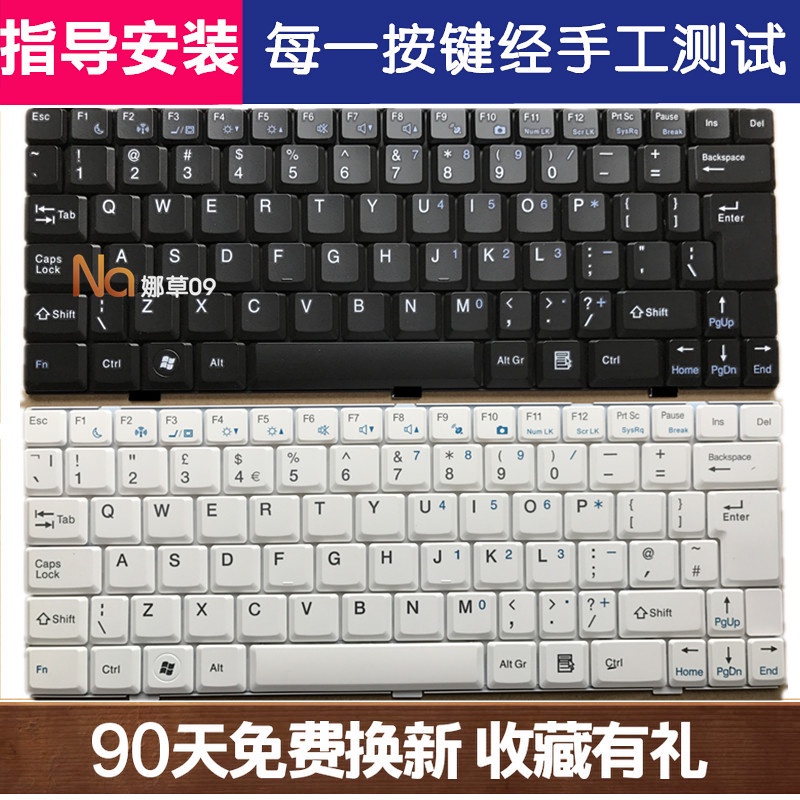 Brand New English Gigabyte Q1,000C Notebook Keyboard Black White ...