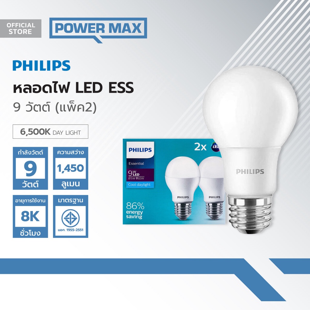 PHILIPS LED Bulb ESS 9 Watt E27 Twin Pack (Day Light) |PAC PAC ...