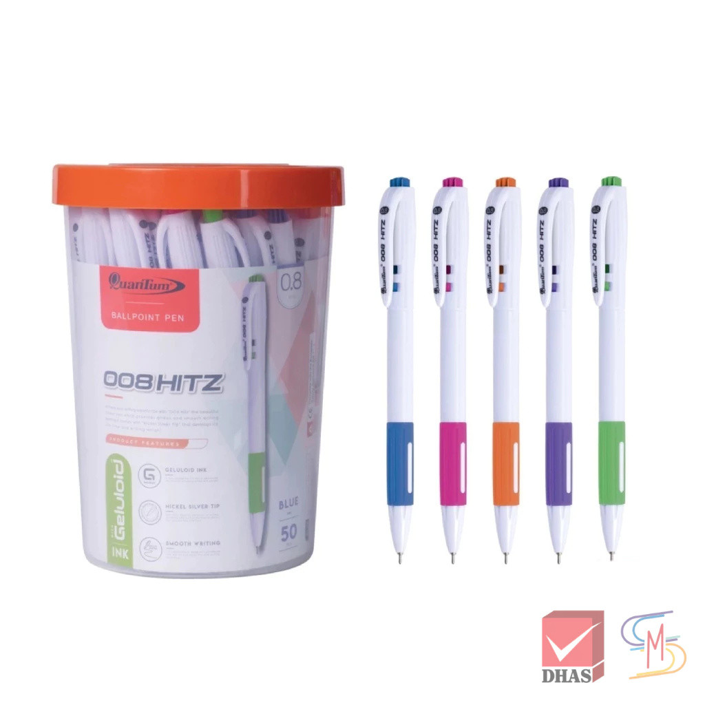 Quantum Pen Jello Plus 008 Hitz Blue 0.8 Cylinder 50 Pcs. | Shopee ...