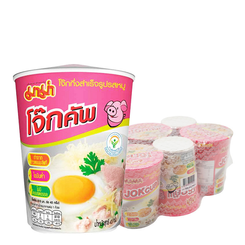 MAMA Cup Instant Rice Porridge Pork Flavor 35g x 6 Cups 45 Gx 6 ...