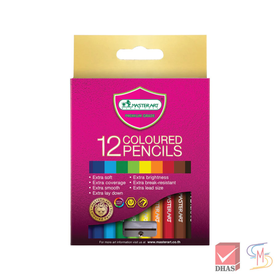 Master Art Wooden Color Pencil 12 Colors Amount 1 Box. | Shopee Philippines