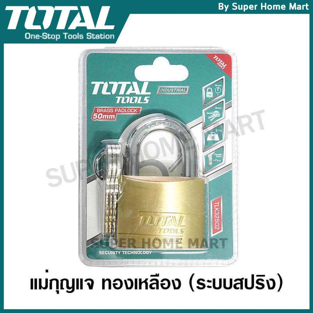 Total Brass Padlock 50 Mm Spring Lock System Model TLK32502 (Pad Lock ...