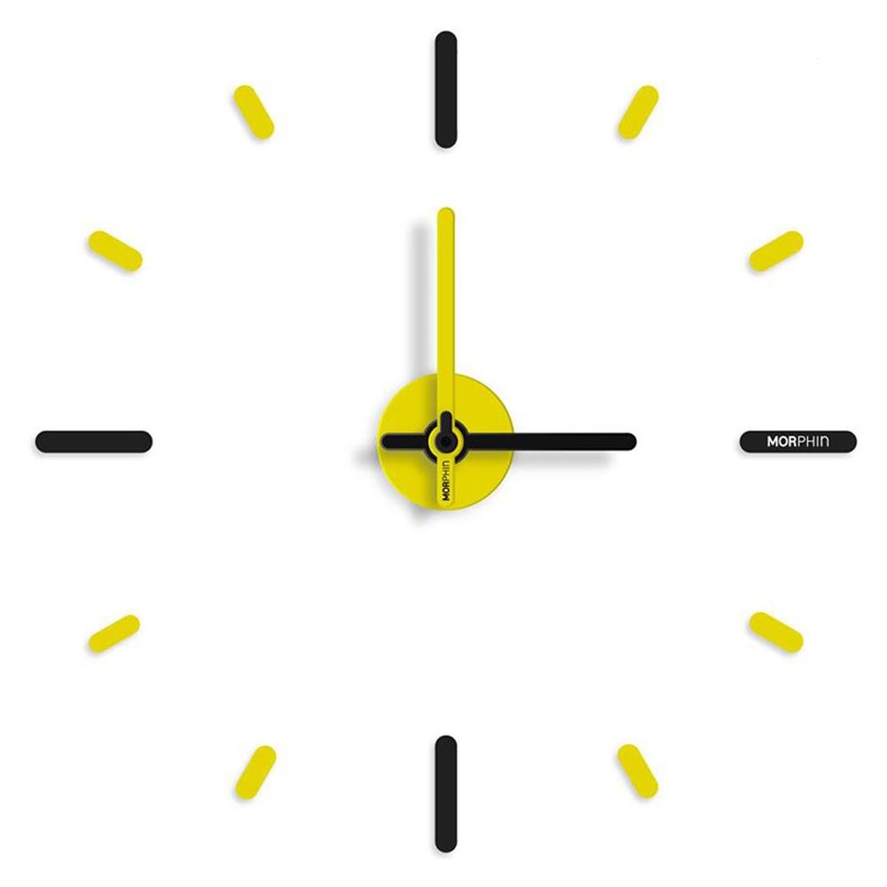 ON TIME WALL CLOCK V2 DIY 22 Inch BLACK/Yellow Home Decoration V2 22IN ...