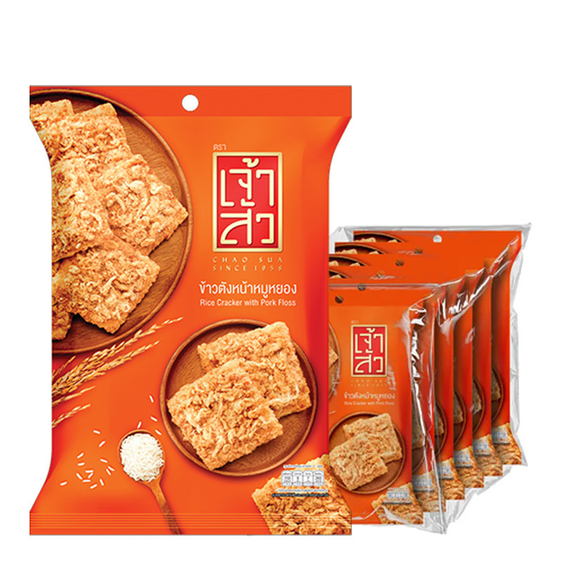 CHAO SUA Rice Cracker with Pork Floss 30g x 6 with 30 Gx 6 | Shopee ...