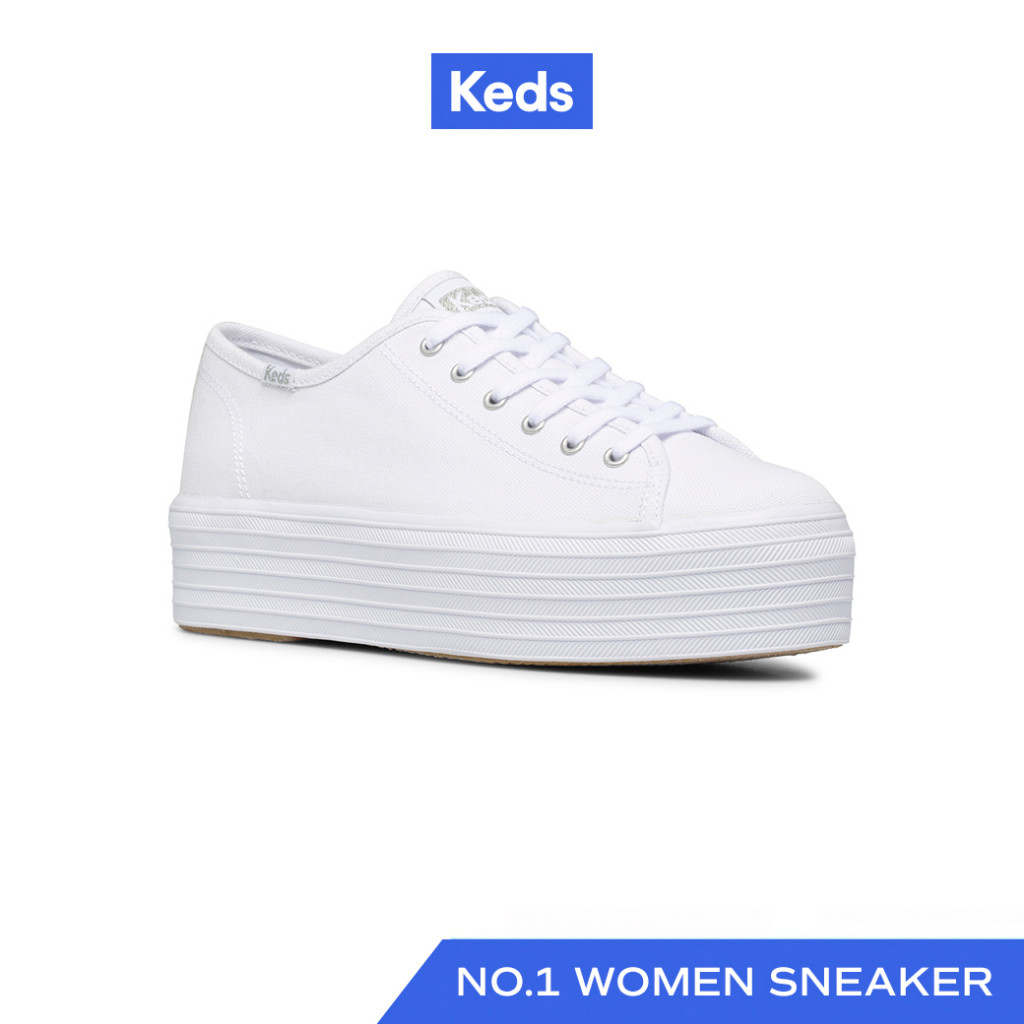KEDS Sneakers With Heels TRIPLE UP CANVAS Model White (WF66003 ...