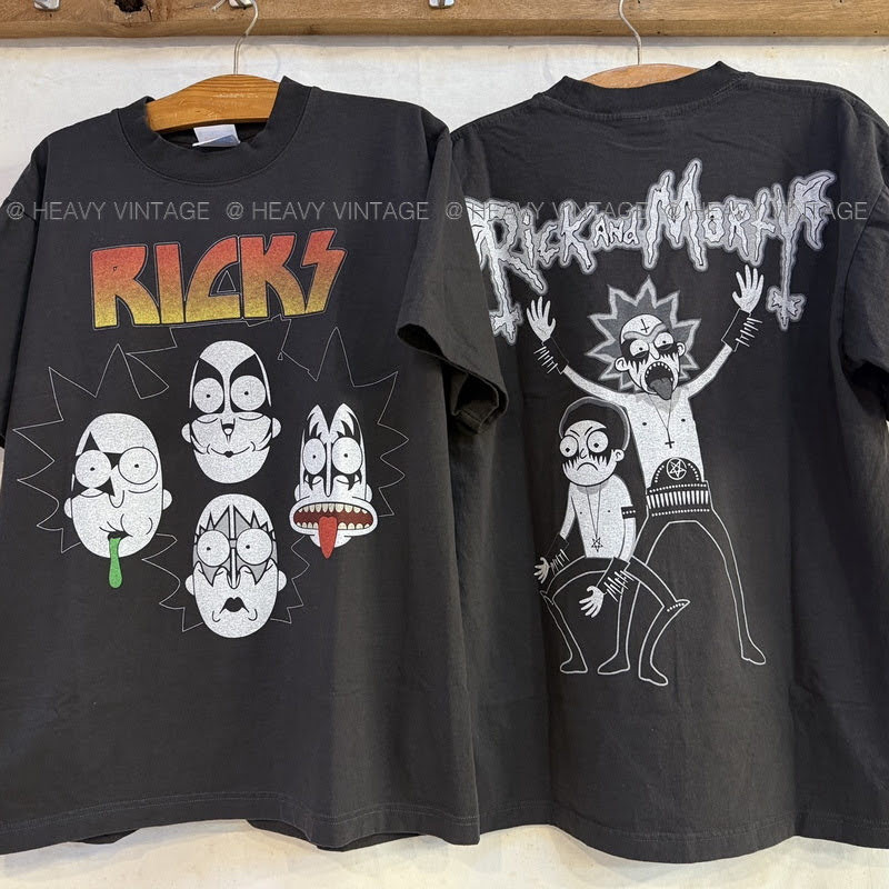 RICK and Morty Kiss Parody tag Harnes vintage shirt Cartoon Stirring ...