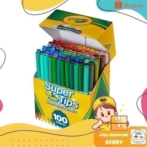 Crayola SuperTips Washable Magic Color 100 Colors | Shopee Philippines