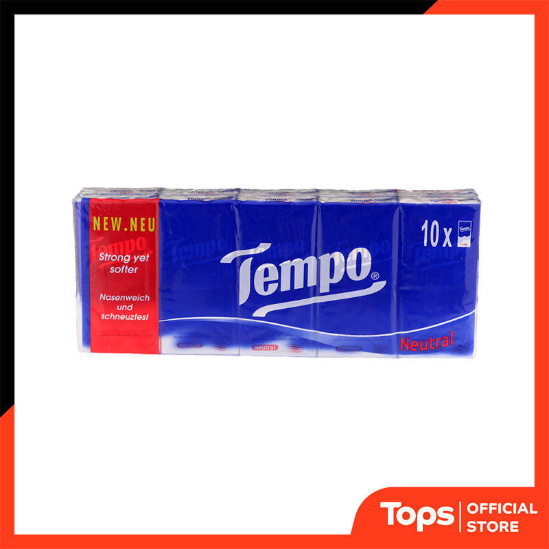 TEMPO Natural Scented Facial Tissue 4-Ply 9 Sheets Pack 10 ...