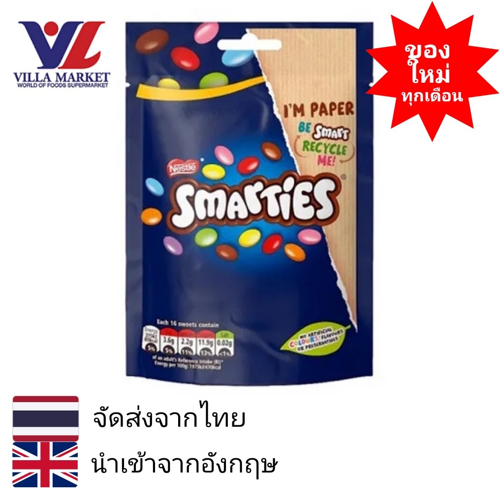Nestle Smarties Milk Choc Sweets 105G Desserts Snacks Chocolate ...