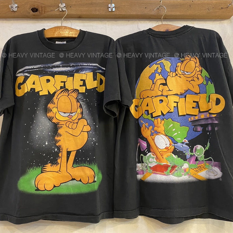 GARFIELD Bio Washed tag Original Bootleg Authentic Cartoon shirt ...