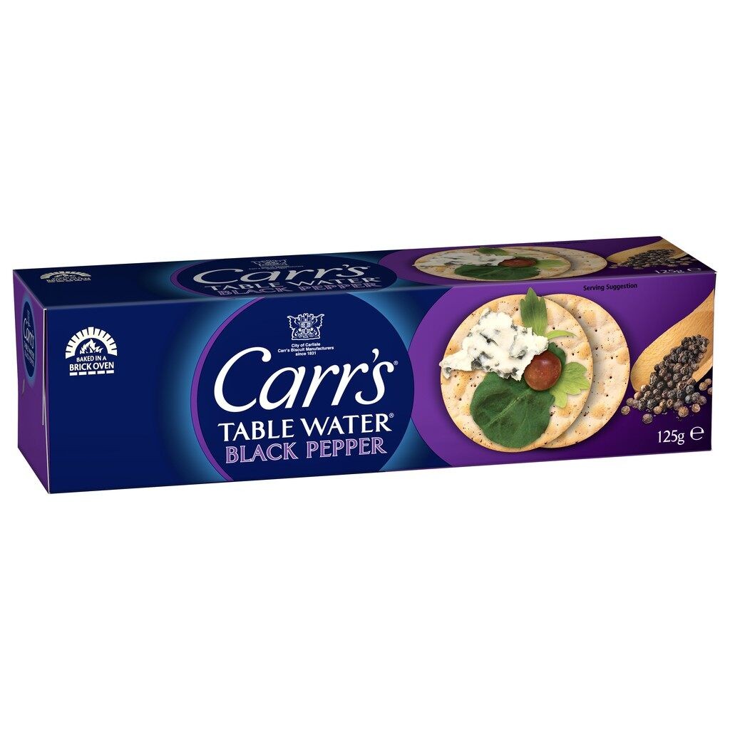 Carr'S Table Water Crackers Black Pepper 125G Car 125G | Shopee Philippines